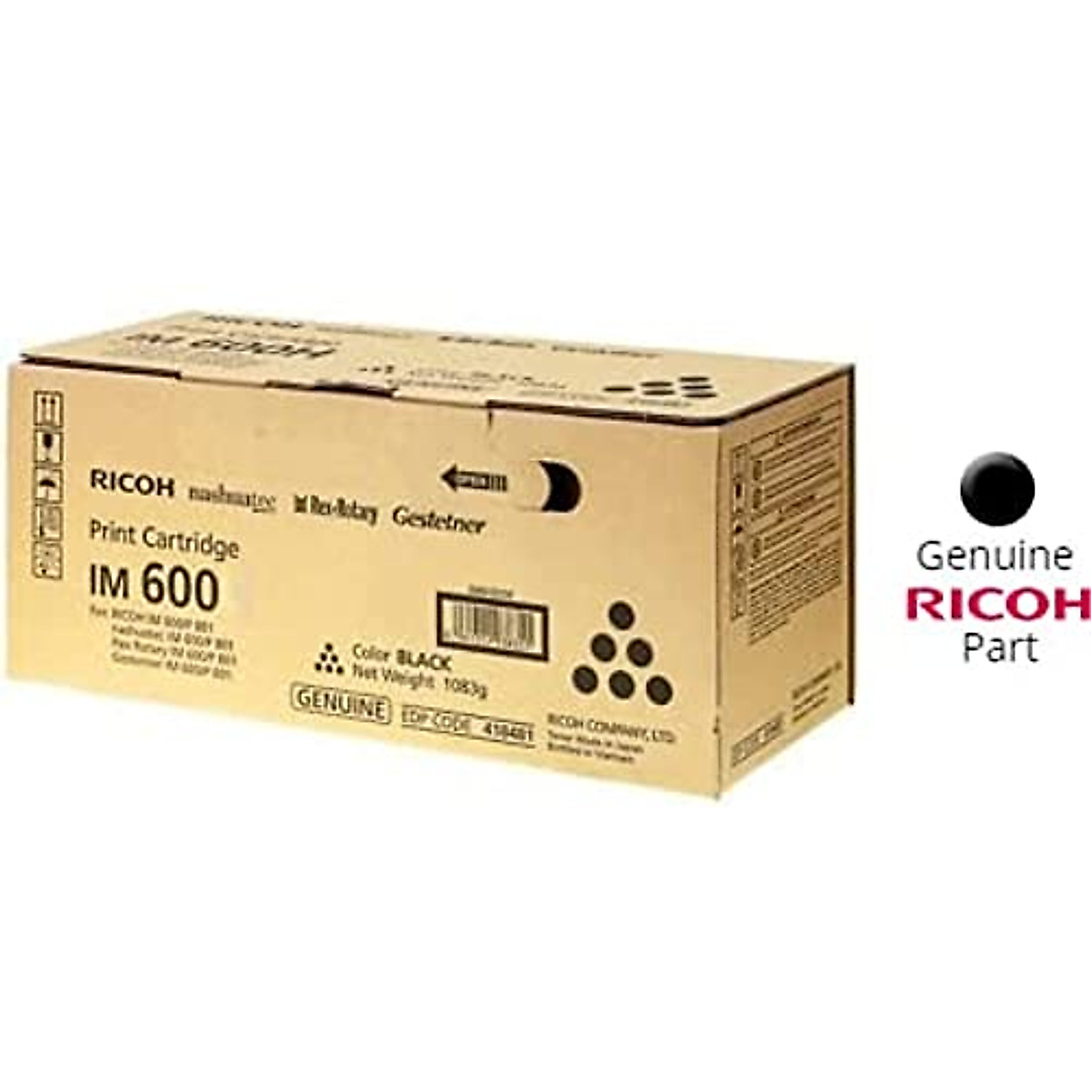 Ricoh 418477 Black Print Cartridge IM 600 for P 800, P 801