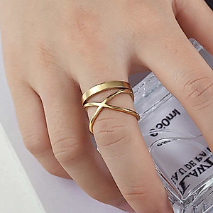 Jude Jewelers Stainless Steel Classical Plain Wrap Style Promise Statement Wedding Ring (Gold, 7)