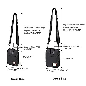 Mini Crossbody Bag Small Shoulder Bag For Men Travel Wallet Passport Holder Phone Purse Unisex, Mini Messenger Satchel Bag For Women Fanny Pack Neck Pouch Bag With Headphone Jack - Black Large SIze