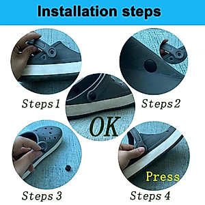 8 Sets Replacement Rivets for Beach Shoe Replacement Button Replacement Parts Compatible for Clog Beach Shoe Strap Repair (Black)