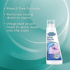 Dr. Beckmann Devil Pre Wash Stain Remover | Removes toughest stains quickly | Bleach free product | Includes applicator brush | 250 ml (Pack of 1)