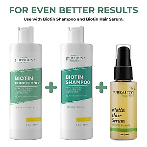 Biotin Conditioner for Hair - Hair Conditioner with Biotin, Not your Routine Shampoo and Conditioner for women Hair Loss. Use our Biotin Shampoo and Conditioner for thinning hair - Pureauty Naturals