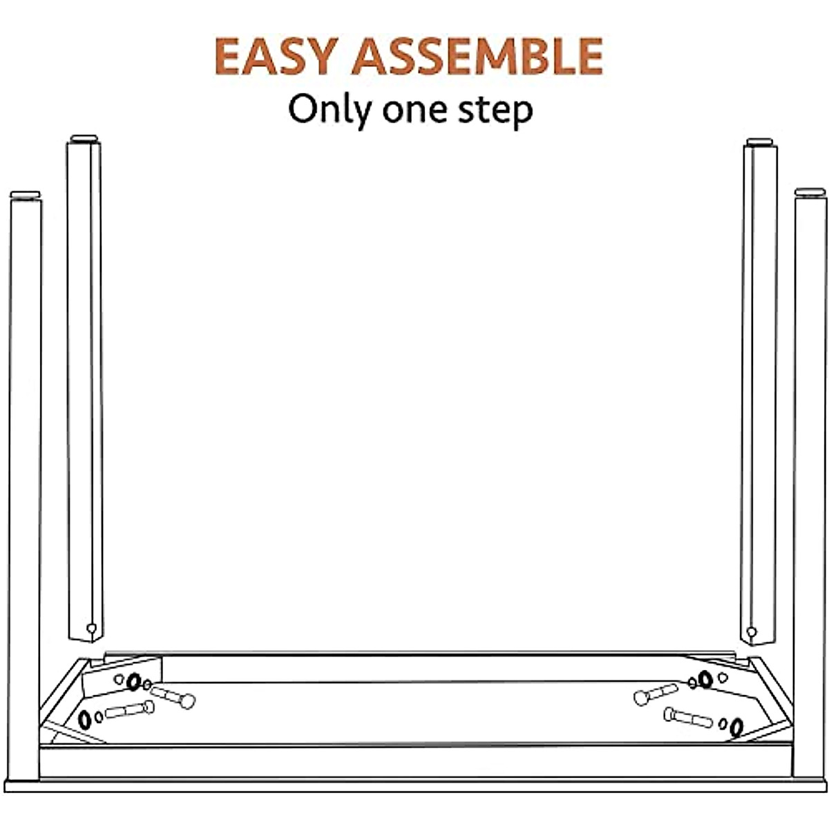BIBOC 24X55 inches Computer Desk/Dining Table, Office Desk, Composite Wood Board Sturdy Writing Workstation for Home Office Walnut and Black Legs
