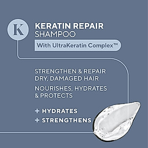 Infusion K Intense Repair Shampoo with Rosehip & UltraKeratin Complex - Moisturizes & Strengthens | Repair Dry Damaged Weak Hair | Color Safe, Paraben, Cruelty, & Sulfate Free | USA Made (32 oz)