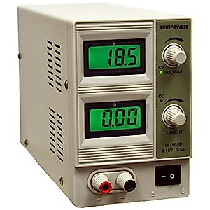 Tekpower HY-1803D Heavy-Duty Digital Variable DC Power Supply, 0-18 Volts @ 0-3 Amps
