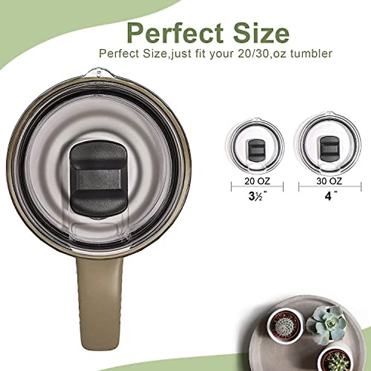 Compatible with YETI Rambler, Ozark Trail, Old Style Rtic, and More - Magnetic Slider Switch Spill Proof Tumbler Cover (Black 30oz 1Pc)