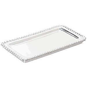 Mariposa Statement Beaded Tray, One Size, Silver