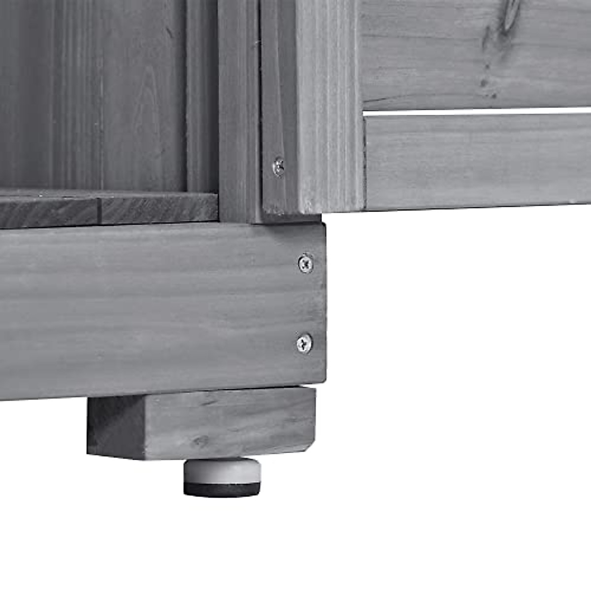 Merax Wooden Garden Shed 3-Tier Patio Storage Cabinet Outdoor Organizer Wooden Lockers with Fir Wood (Gray Wood Color -Shutter Design)