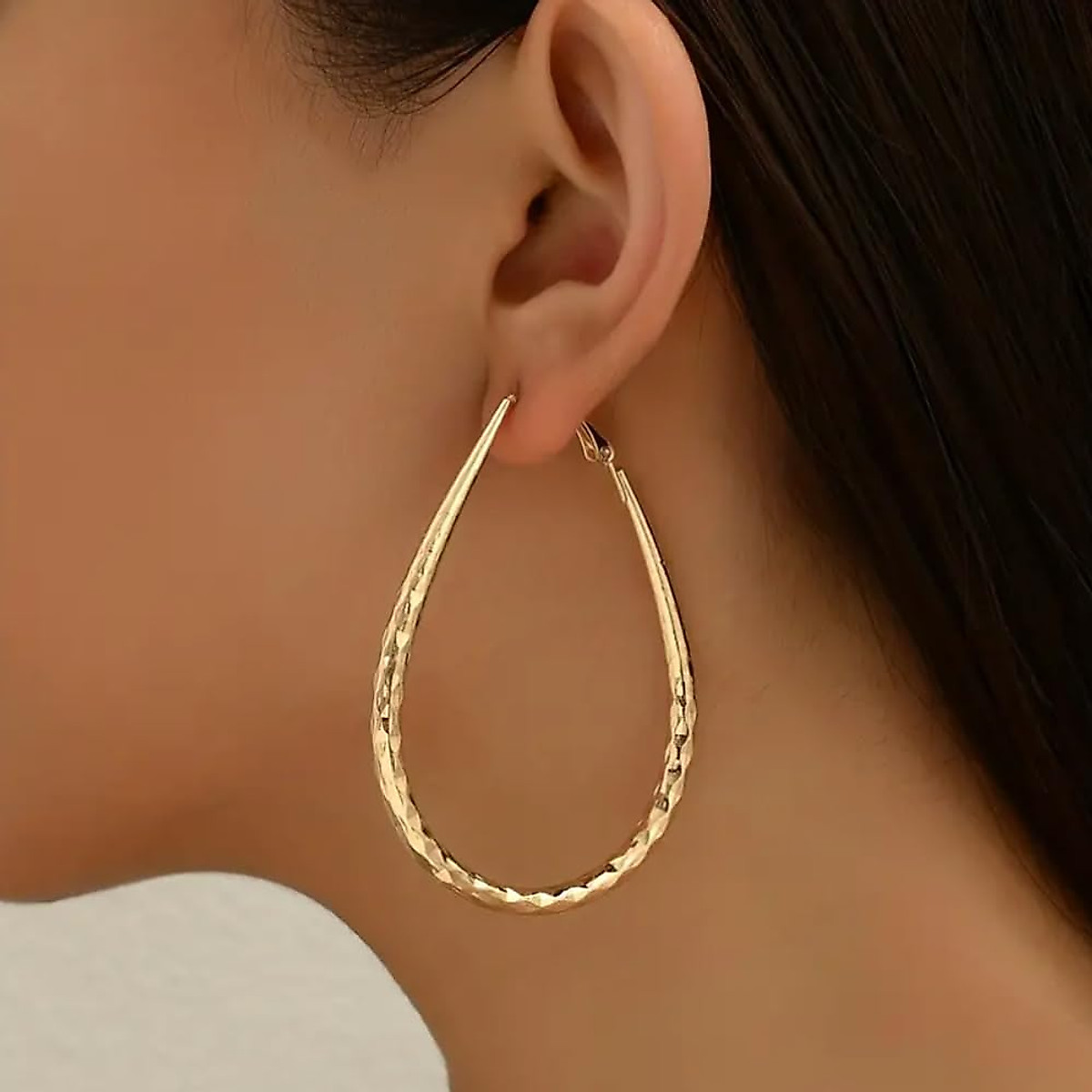 Lightweight Teardrop Hoop Earrings for Women