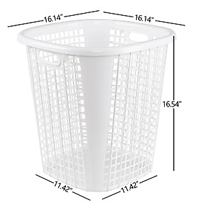 Afromy 6-Pack 45 L Plastic Laundry Basket, 16.54" Tall Clothes Hamper for Clothes, Towels＆Toys in the Family and Dorm, White