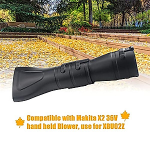 Haiouus 191B21-6 Adapter Pipe & 197889-6 Flat end Nozzle, Compatible with Makita Blower, Fits XBU03 & XBU02Z Model