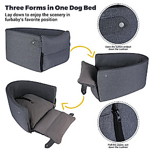 Cathpetic Large Console Dog Car Seat - Truck Dog Booster Seats for Big Console Vehicles Large Space for Dog UP to 18lbs, Pretty Sturdy Pet Car Seat Designed for Pickup and Trucks