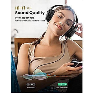 UGREEN 3.5mm Audio Cable Hi-Fi Sound Stereo Nylon Braided Male to Male Aux Cord 90 Degree Aux Cable Gold Plated Compatible with iPod iPad Tablets Headphone Speakers Home Car Stereos, 3FT