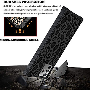 KANGHAR Case Compatible with Galaxy Note 20 Ultra,Black Leopard Design,Tire Texture Non-Slip +Shockproof Rugged TPU Protective Case for Samsung Galaxy Note 20 Ultra-Leopard Pattern