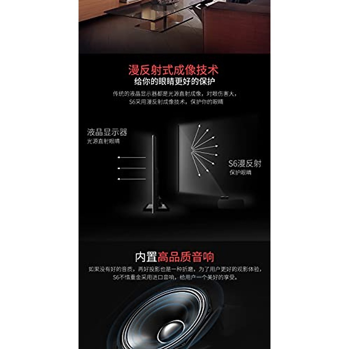 Viinice Ultra Short Throw Projector Wireless WiFi 4K Smart Projector 2600 Lumens 4K Laser Projector with WiFi and Bluetooth