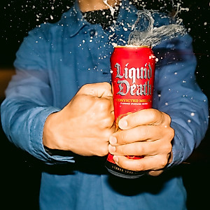 Liquid Death, Convicted Melon Sparkling Water, Watermelon Flavored Sparkling Beverage Sweetened With Real Agave, Low Calorie & Low Sugar, 8-Pack (King Size 19.2oz Cans)