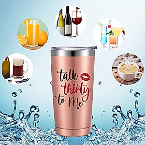 Funny 1993 30th Birthday Gift Talking Thirty to Me Travel Tumbler for Women, Dirty 30 Presents for Her, Daughter, Auntie, Wife, Girlfriend, 20 oz Mug Tumbler with Lid Straw Brush and Gift Box
