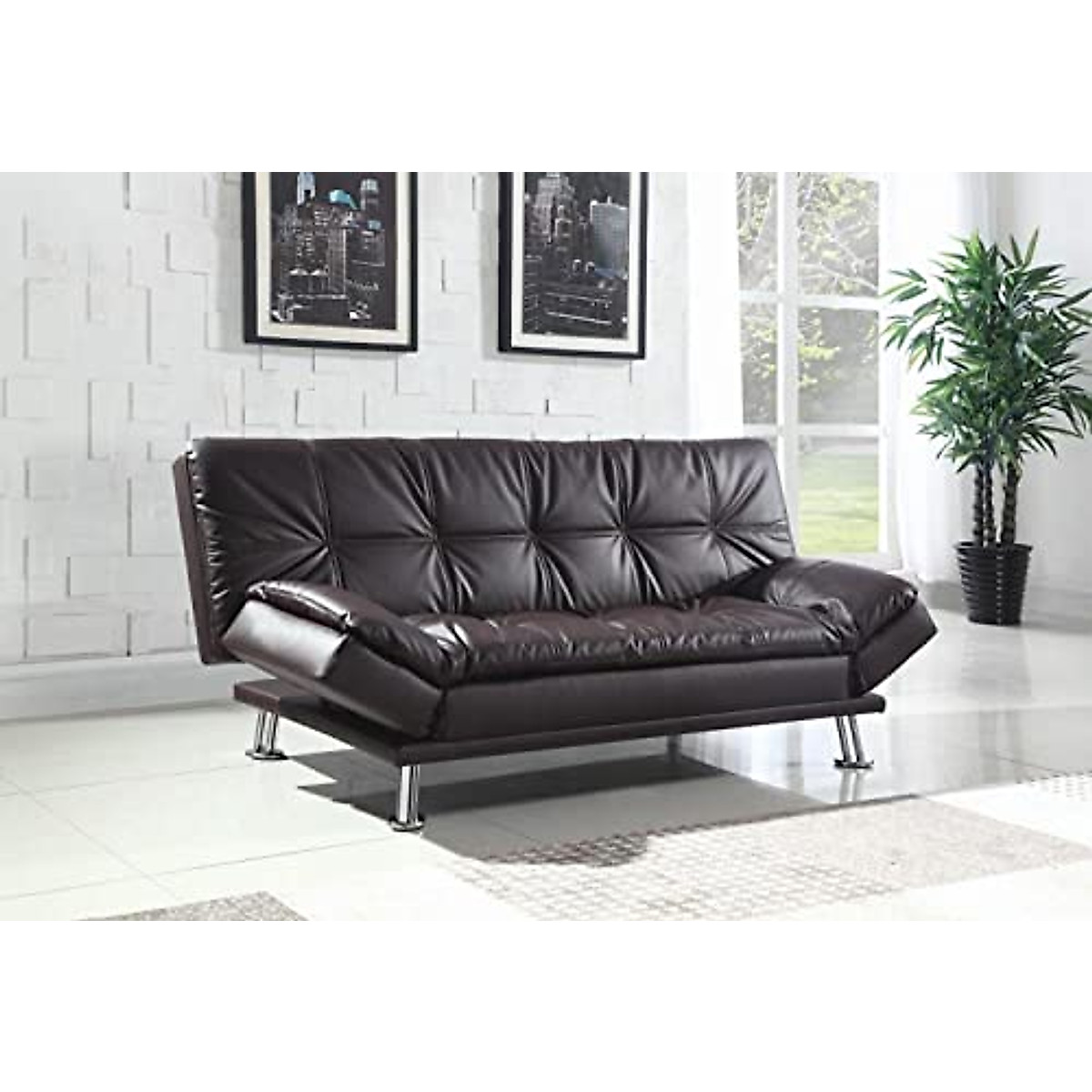 Coaster Home Furnishings Dilleston Sofa Bed in Futon Style Brown