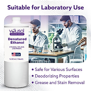 Volu-Sol Reagent-Grade 70% Denatured Ethanol (140 Proof) - Designed for Research & Industrial Applications, Non-Consumable - Preferred by Healthcare & Veterinary Professionals - 1000 mL / 32 oz
