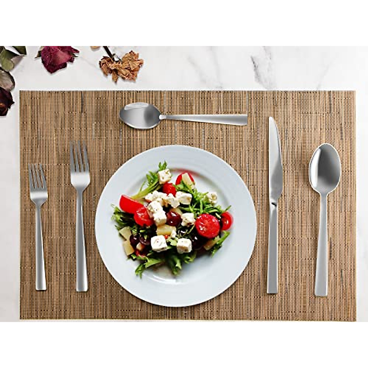 Silverware Set for 8, Briout 40 Piece Flatware Cutlery Set Stainless Steel Luxury Square Tableware Thick Knife Fork Spoon for Home Kitchen Restaurant Wedding, Mirror Polished, Dishwasher safe