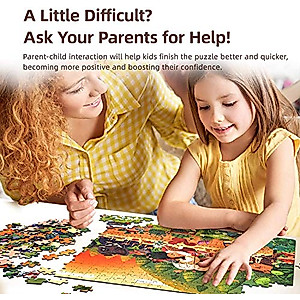YOGEON 500 Piece Jigsaw Puzzle, 13”x30”, Perfect for Ages 8-10,4-8, Family Puzzle to Sunset Carnival Puzzle, Educational Puzzles Toysfor Boys and Girls, Great Gift for Animal Lovers