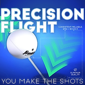 Franklin Sports Ping Pong Balls - Official Size + Weight White 40mm Table Tennis One Star Professional Durable High Performance 12 Count (Pack of 1) Packaging may vary, White