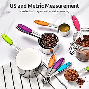 U-Taste 12 Piece Measuring Cups and Spoons Set in 18/8 Stainless Steel : 7 Measuring Cups & 5 Measuring Spoons