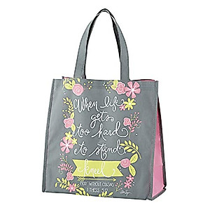 Gray When Life Gets Too Hard to Stand Kneel Tote Bag, 13 Inch