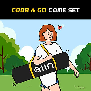 A11N Outdoor Badminton Set - Includes Anti-Sag Net, 4 Rackets, 2 Shuttlecocks, and Carrying Bag - for Backyard, Beach, and Park