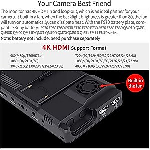 FEELWORLD LUT6 6 Inch 2600nits HDR 3D LUT Touch Screen DSLR Camera Field Monitor with Waveform VectorScope Histogram 4K HDMI Input Output 1920X1080 IPS Panel