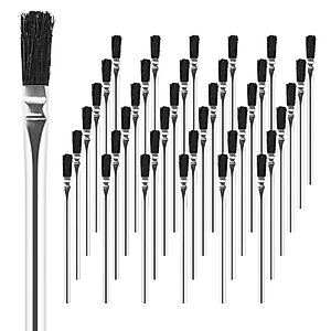 TIYIY Acid Brush, 36 Count 3/8 Inch Acid Flux Brushes with Tin-Plated Handle and Natural Bristle, Disposable Acid Brush for Soldering, Woodworking, Crafting