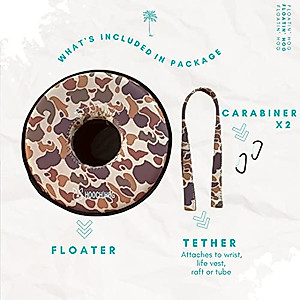 Hooch|Hog Old School Camo Slim Can Cooler for 12 oz. Skinny Cans + Old School Camo Floating Drink Holder