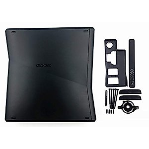 New Replacement Top Upper & Bottom Cover Full Housing Shell Case Cover with Kits for Xbox 360 Slim Console Black