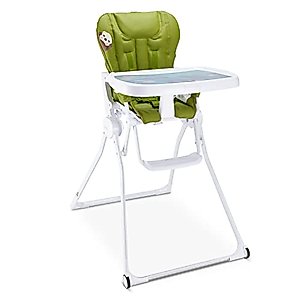 Joovy Nook NB High Chair Featuring Four-Position Adjustable Swing Open Tray, 3-Position Reclining Seat, and Front Wheels - Southern Sea Otter National Park Foundation Edition, Greenamole
