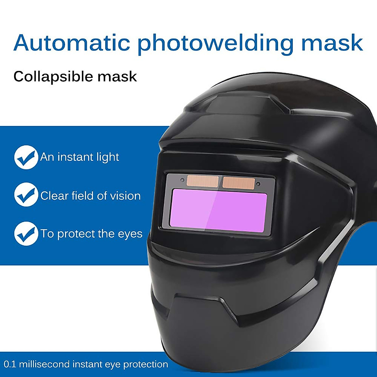 Large Viewing Screen Welding Mask, DEECOZY True Color Solar Automatic Dimming Color Changing Head-Mounted Welding Mask for Grinding Welder