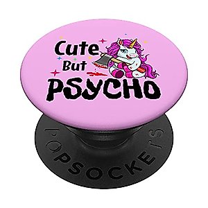 Scary Unicorn Mom Cute But Psycho - Ax Throwing Baby Unicorn PopSockets Swappable PopGrip