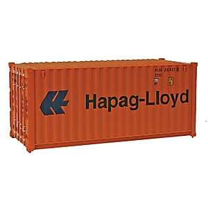 Walthers SceneMaster HO Scale Model of Hapag Lloyd (Orange, Blue) 20' Corrugated Container,949-8055