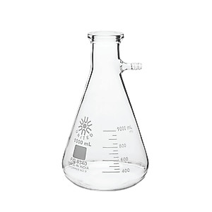 United Scientific™ FG5340-1000 Laboratory Grade Borosilicate Glass Heavy Wall Filtering Flask, Bolt Neck with Tubulation, 1000ml (1 Liter) Capacity