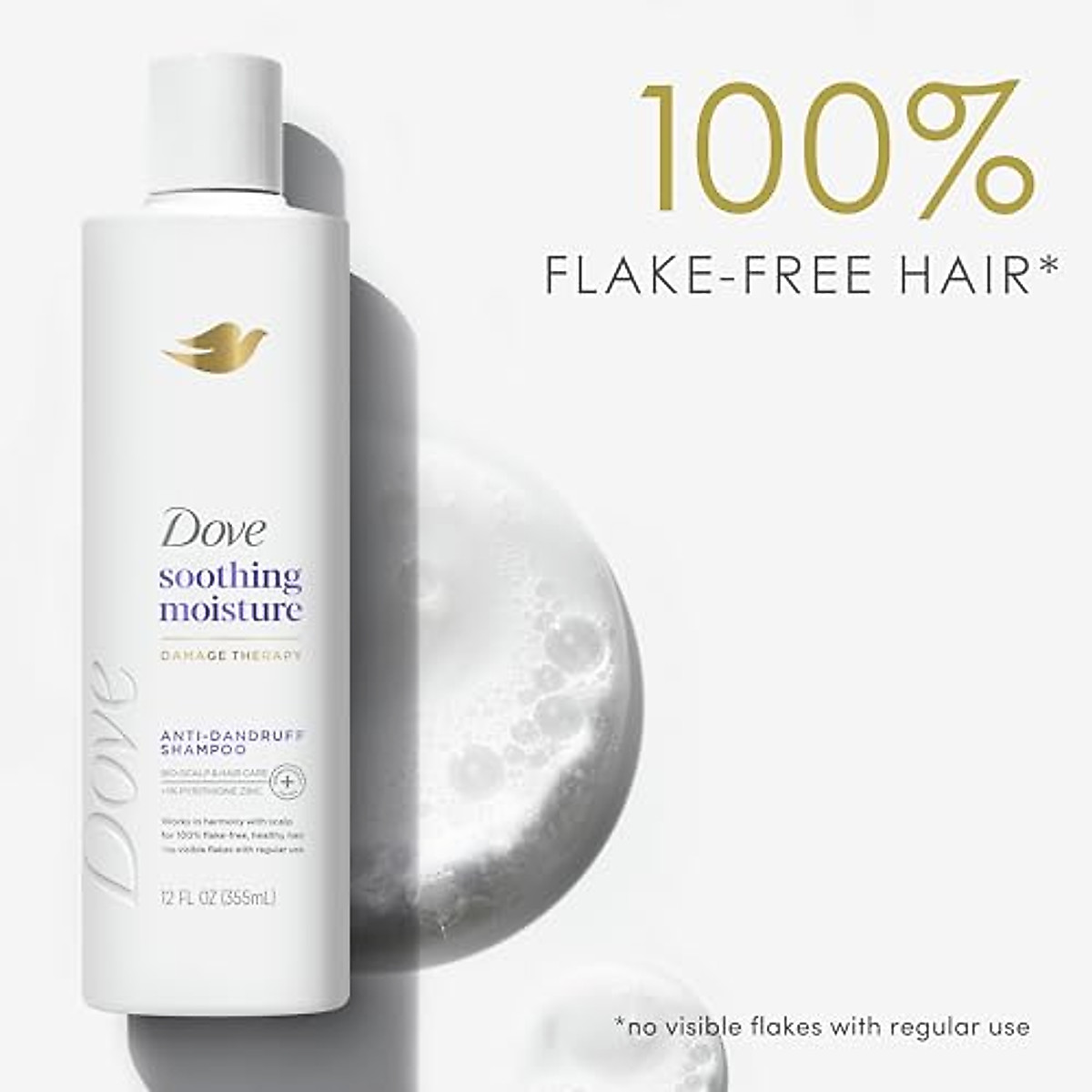 Dove Damage Therapy Derma Shampoo Soothing Moisture Pack of 6 for Flaky Scalp with Pyrithione Zinc and Almond Oil 12 Fl Oz