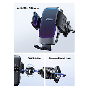 UGREEN Car Phone Holder Phone Mount Car Vent Phone Holder Thick Case Friendly Compatible with iPhone 15 14 Pro Max 14 Plus, iPhone 13 12 11 Pro Max Mini SE XS XR 8 7 6 6S Cell Phone