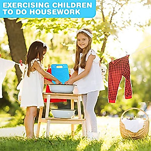 MAOYE Plastic Mini Washboard Washing Board for Kids Shirts Clean Laundry Lime (Blue)