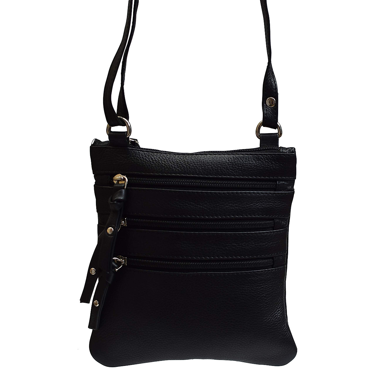 Women's Purse Crossbody Handbag Premium Genuine Leather Shoulder Bag Luxury Gift for Ladies (Black)