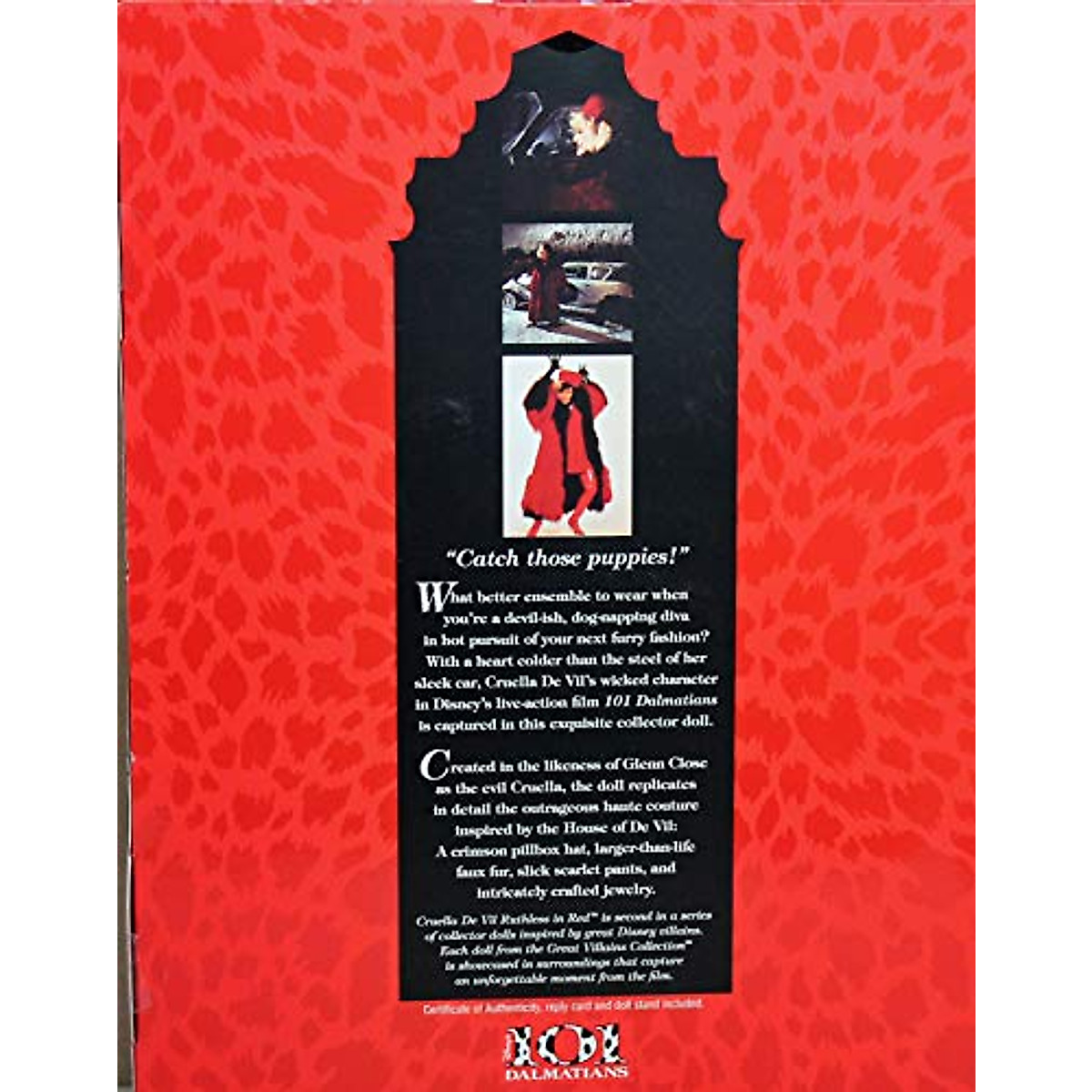 Barbie Cruella De Vil Ruthless in Red Great Villains 101 Dalmatian Doll