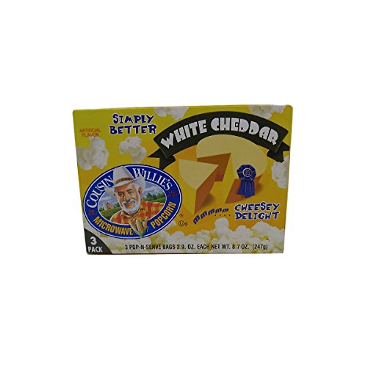 Cousin Willie's Simply Better White Cheddar Microwave Popcorn (3 Boxes)