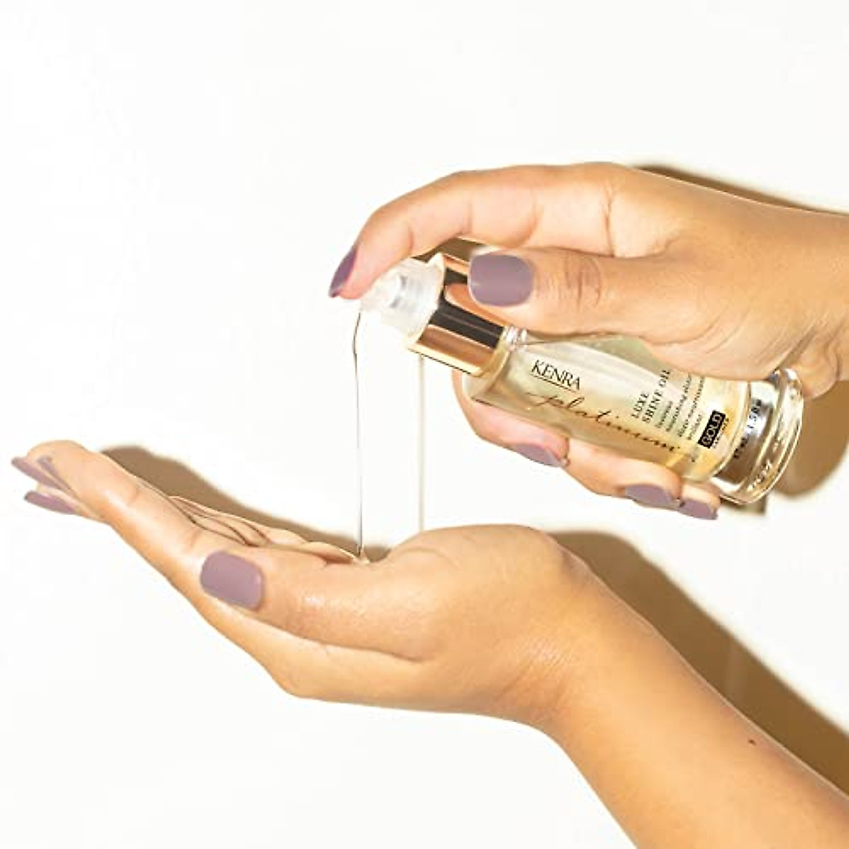 Kenra Platinum Luxe Shine Oil | Gold Enriched Nourishing Elixir |Enhances Shine & Manageability | Thermal Protection Up To 450F | Medium To Coarse Hair | 1.5 fl. Oz