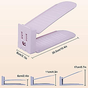 TYI Shoe Slots Shoe Rack Double Shoe Rack Shoe Organizer Space Saver Detachable Adjustable Suitable for Sneaker Booties High Heels Flats Sandals Set of 8