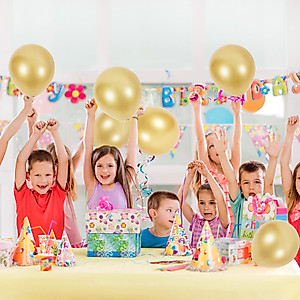 oditton Gold Balloons, 50PCS Birthday Balloons, Shiny Metallic Finish Balloons, 12inch(30cm) 100% Latex Helium Balloons, Vibrant Party Atmosphere for Memorable Celebrations