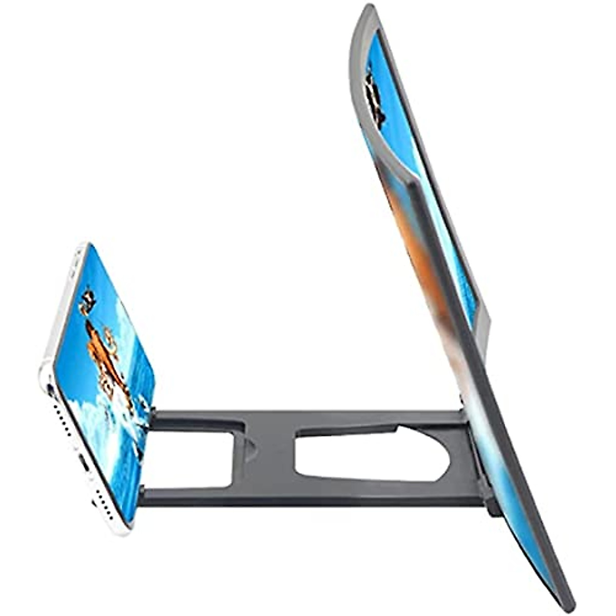 GUAGLL 12'' Screen Magnifier, 3D Curve Foldable Mobile Phone Screen Amplifier for Movies Videos Gaming Supports All Smartphones