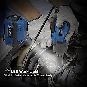 Prostormer Cordless Impact Wrench 1/2 Inch with Brushless Motor, 370Ft-Lbs High Torque Impact Wrench Set with 20V Battery and Fast Charger, Powered Impact Gun for Car Tire Lug Nuts