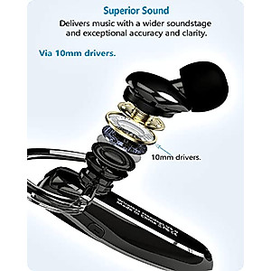 Ybtoo Bluetooth Headset, V5.1 Ultralight Wireless Handsfree Earpiece Cell Phone with Noise Cancellation Microphone for iPhone Android Samsung Laptop Trucker Driver